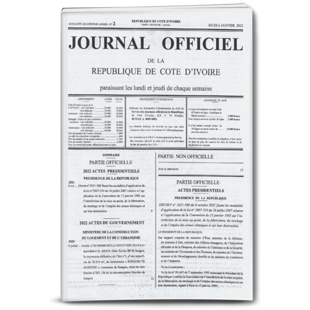 Journal Officiel N°2 du Jeudi 06 Janvier 2022 (PDF) - PROFESSION JURISTE